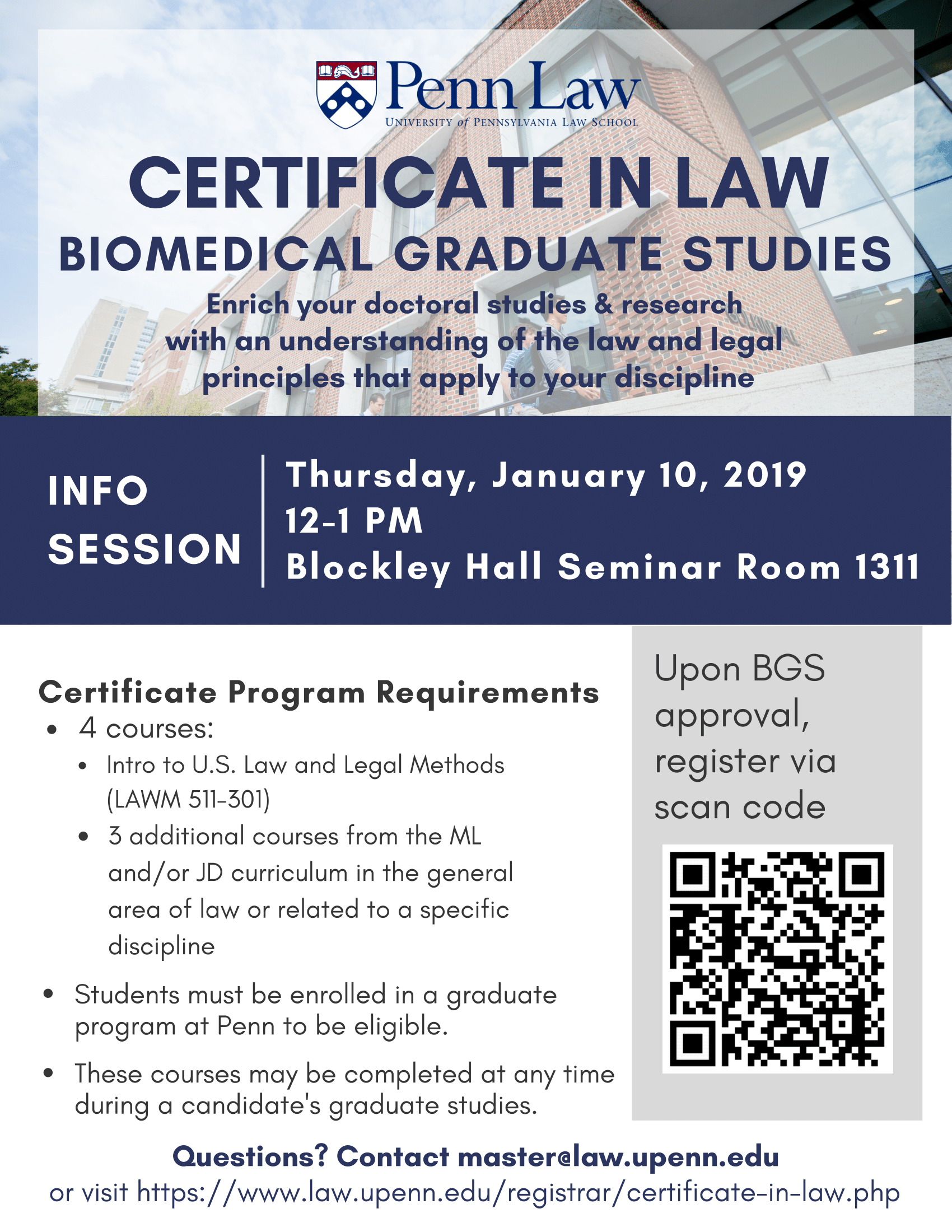 Certificate in Law Information Session