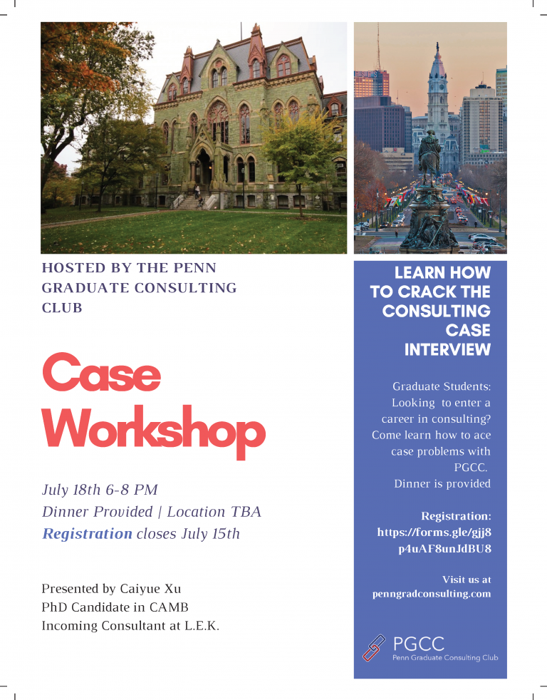 Penn Graduate Consulting Club (PGCC) – Case Workshop